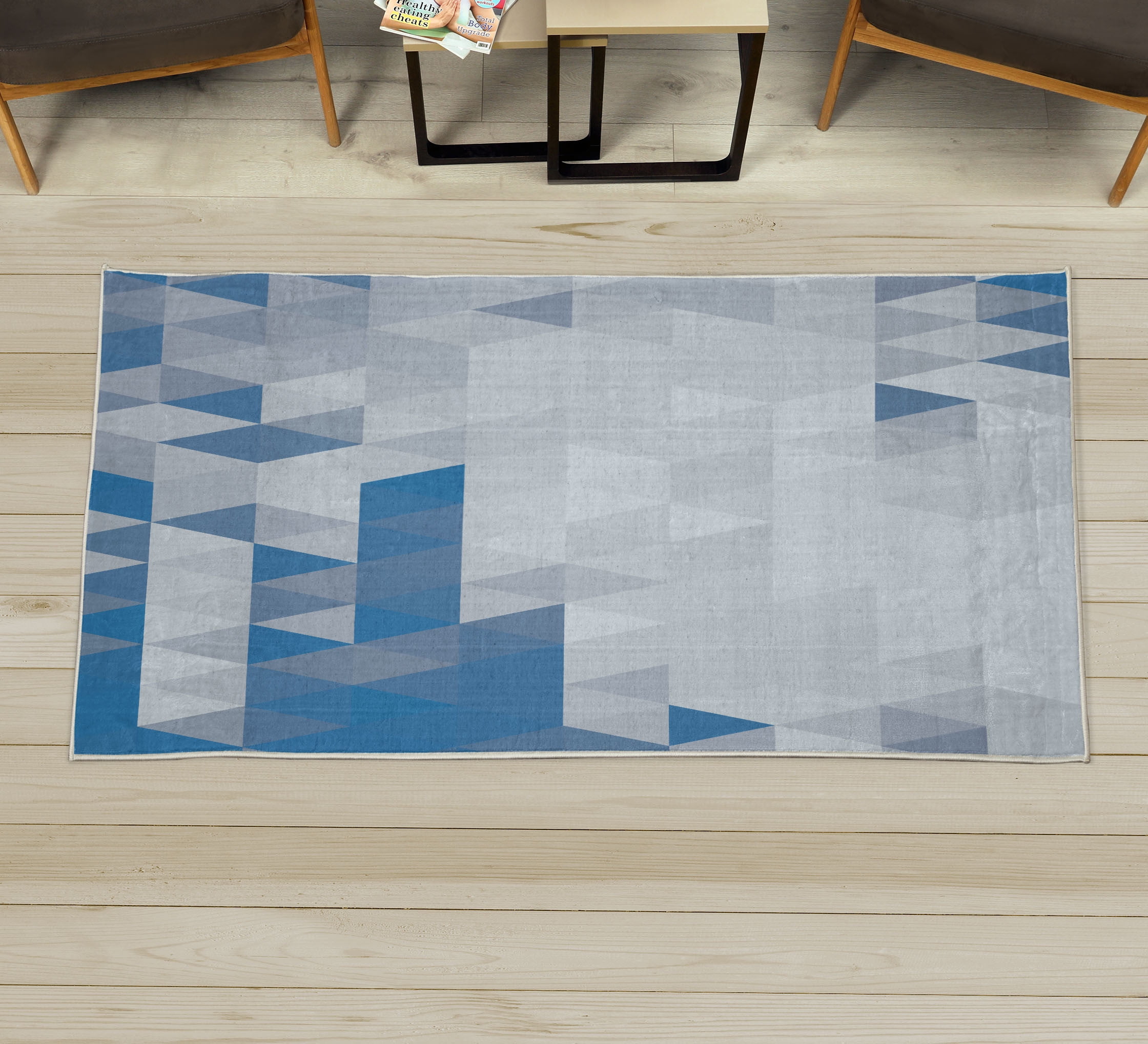 Geometric Decorative Rug, Triangle Mosaic Shapes Patterns with Abstract ...