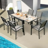 Costway 31.5"-63" Extendable Patio Table L-shaped Brace Included for ...