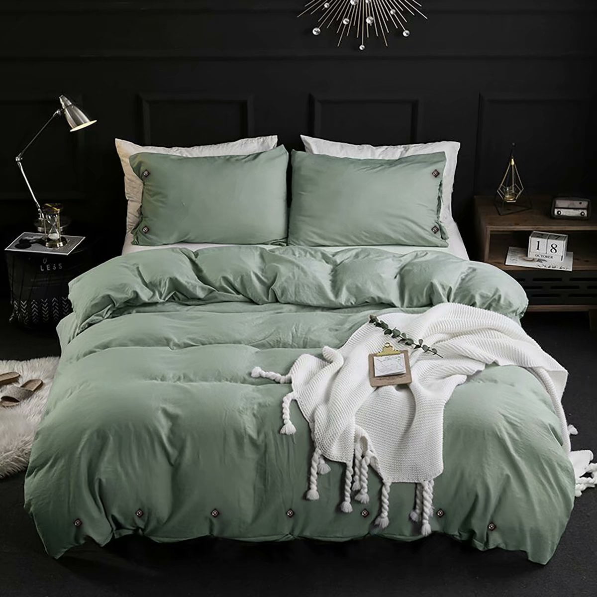 HGmart Duvet Cover Washed Cotton Duvet Cover Set Comforter Quilt ...