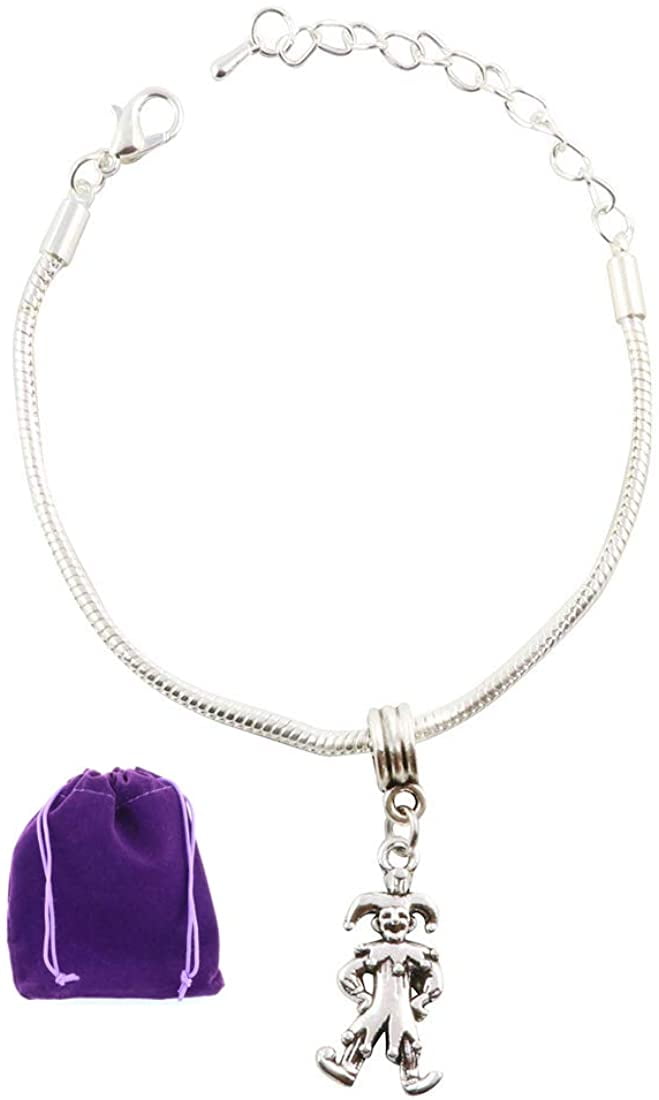 Jester Bracelet | Joker Court Jester Stainless Steel Snake Chain Charm ...