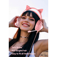 Wantek V10 Pink Cat Ear Gaming Headset, Hi-Fi Sound, RGB Lighting ...