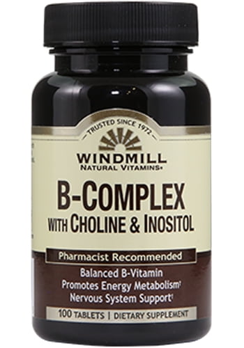 3 Pack - Windmill B-Complex Tablets With Choline and Inositol 100 ...