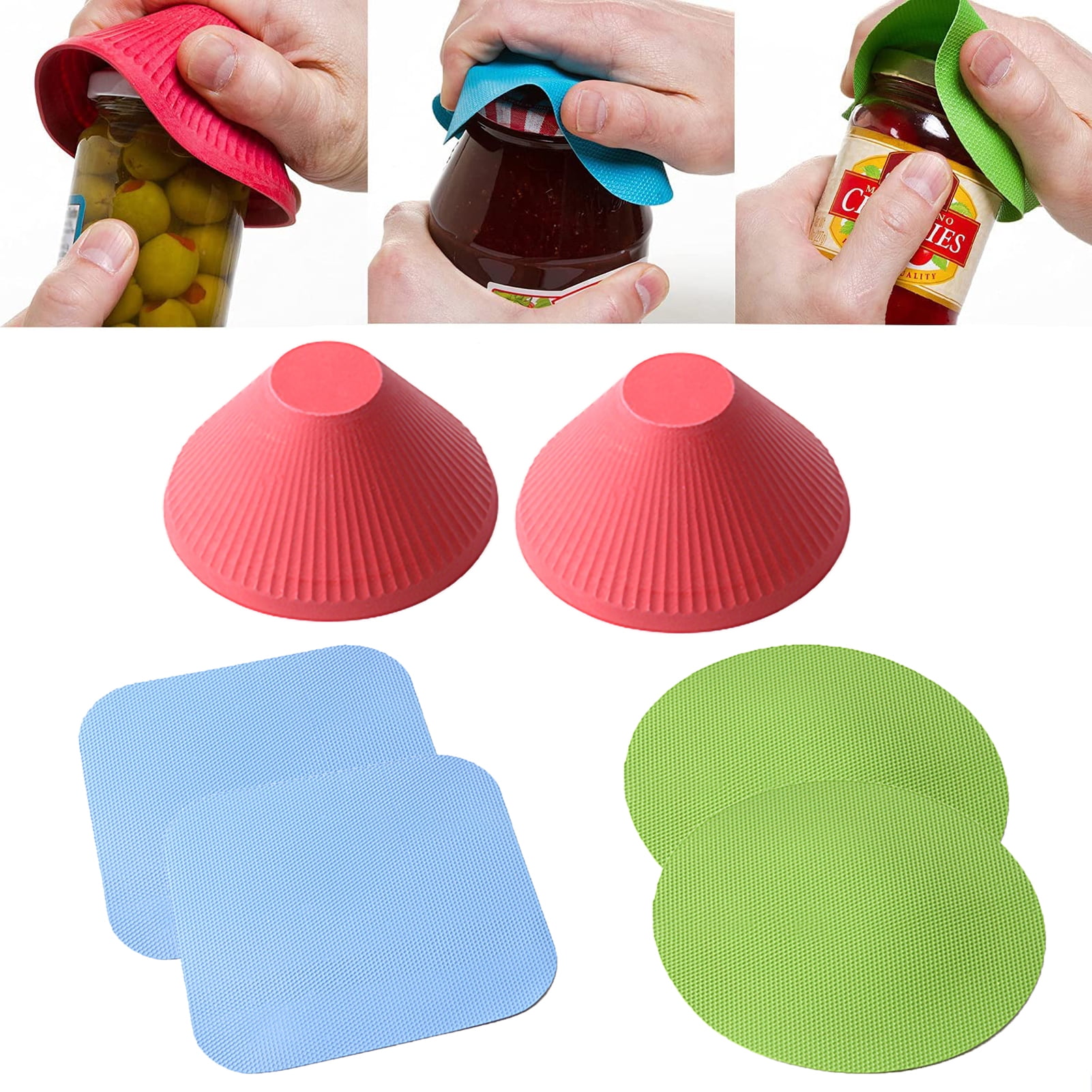 Bobasndm 6pcs Jar Gripper Multi Purpose Reusable Rubber Gripper Jar