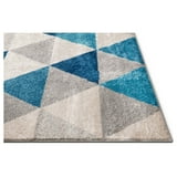 Well Woven Isometry Blue & Grey Modern Geometric Triangle Pattern 5' x ...