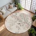 7ft Round Rug, Fall Flower Non-Skid Rubber Backing Large Area Rugs ...