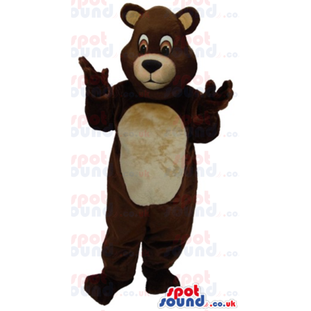Customizable Plain Brown And Beige Bear Animal SPOTSOUND Mascot ...
