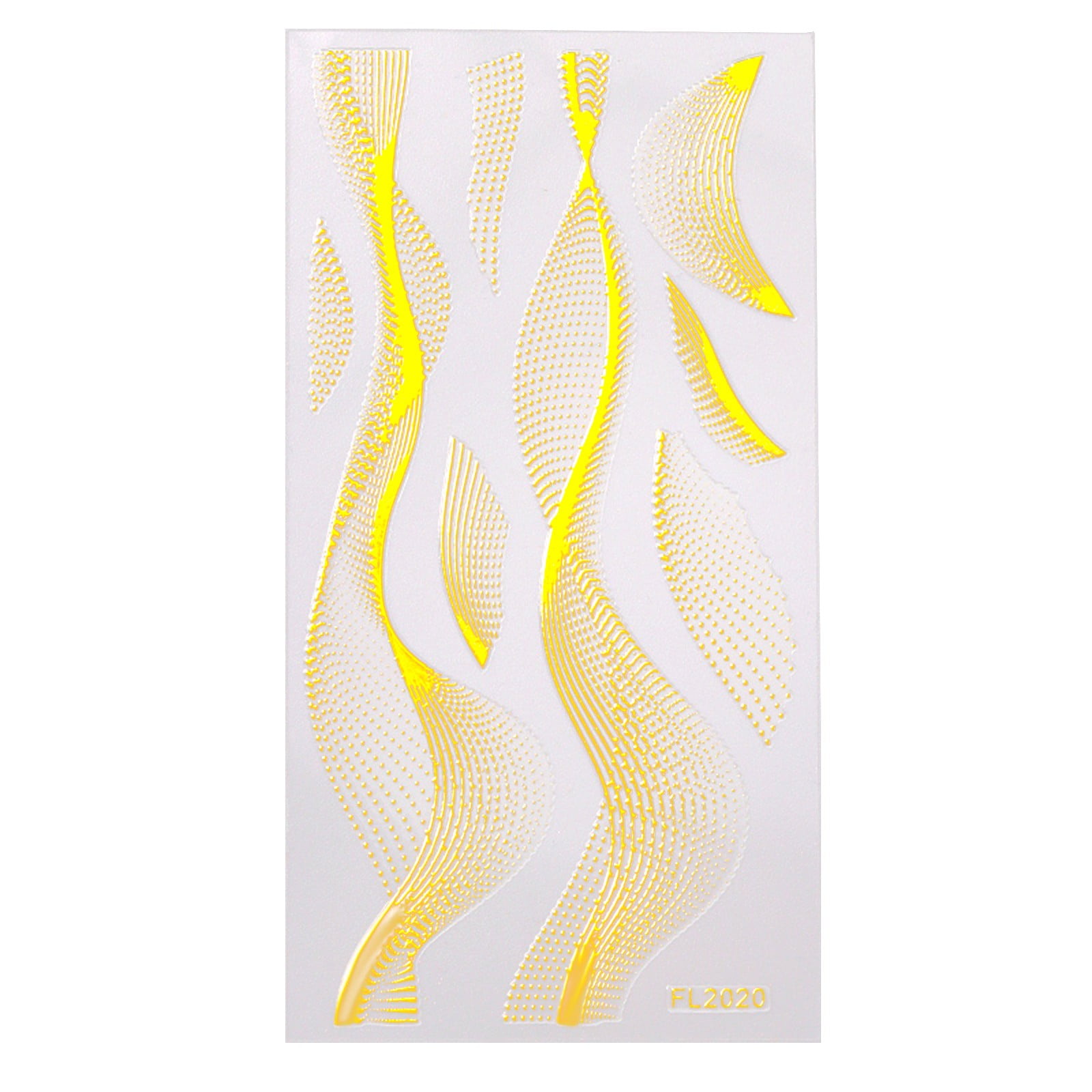 Color Street Toenails Strips Gold 3D Nail Sticker Curve Stripe Lines ...