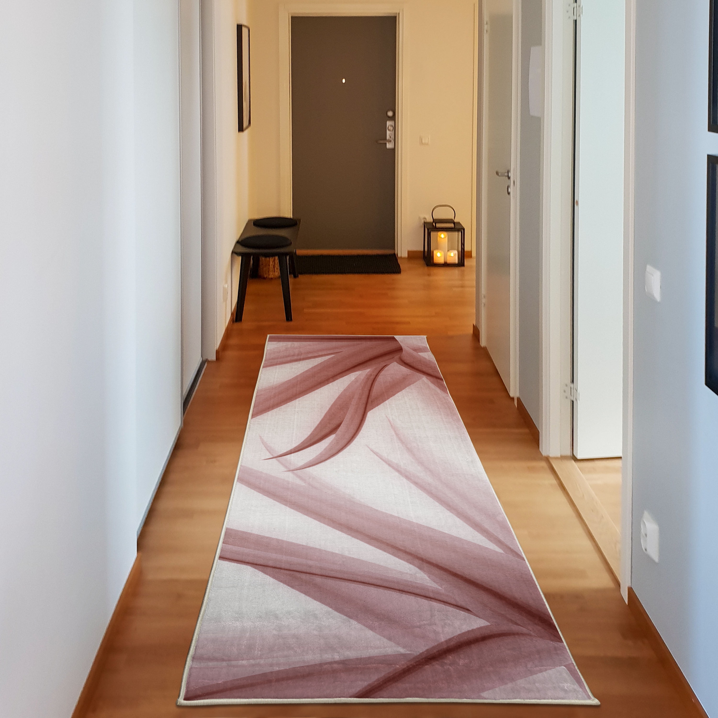 Flower Decorative Rug, Ombre Color Change Style Leaves Water Colored ...