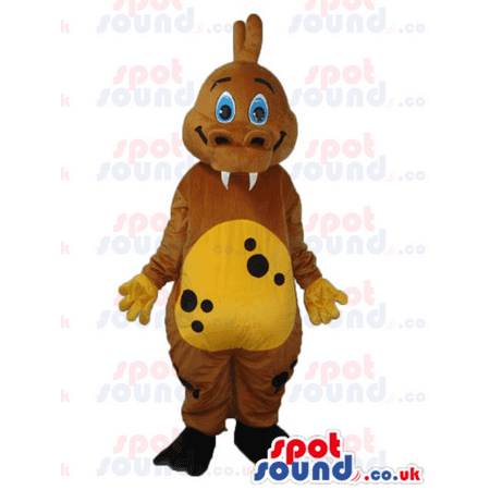 Brown Dragon Plush SPOTSOUND Mascot With A Yellow Belly With Spots ...
