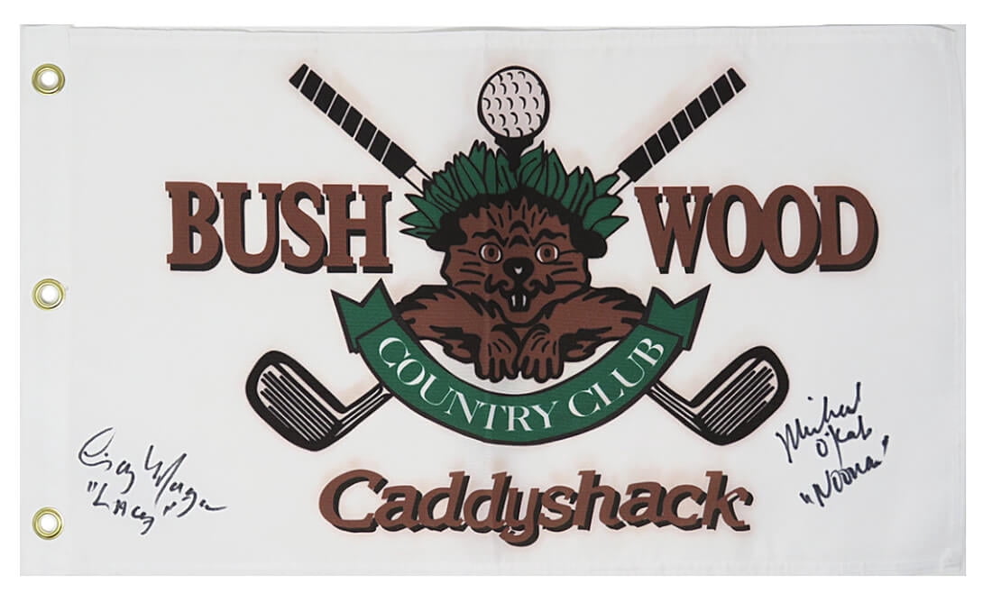 Cindy Morgan & Michael O'Keefe Signed Caddyshack Beaver Logo Bushwood ...