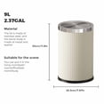 9L/2.3GAL Small Trash Can with Swing Lid,Fancy Gold Waste Paper Baskets ...