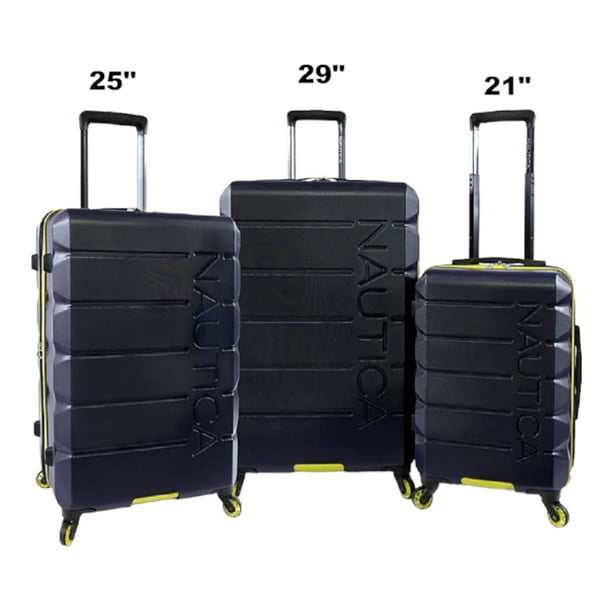 Nautica Lightview Hardside 21" & 25" & 29" Spinner Luggage Set, Navy ...