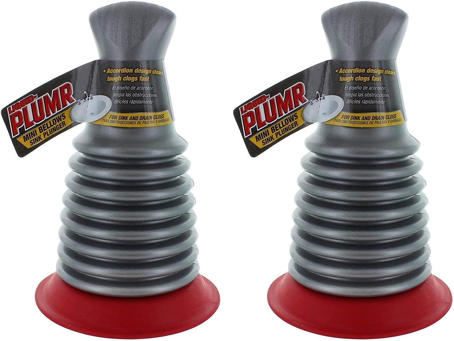 Liquid Plumr Mini Bellows Sink and Drain Plunger - 2 Pack - Walmart.com