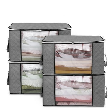 Your Zone Square Stacking Bin Plastic, Gray Flannel - Walmart.com