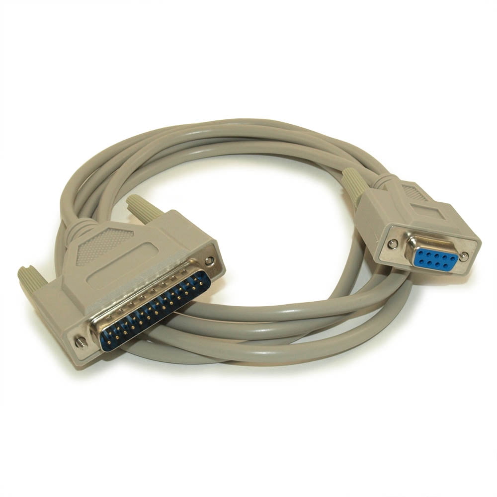 3ft Serial DB9 FEMALE to DB25 RS232 Male Cable - Walmart.com