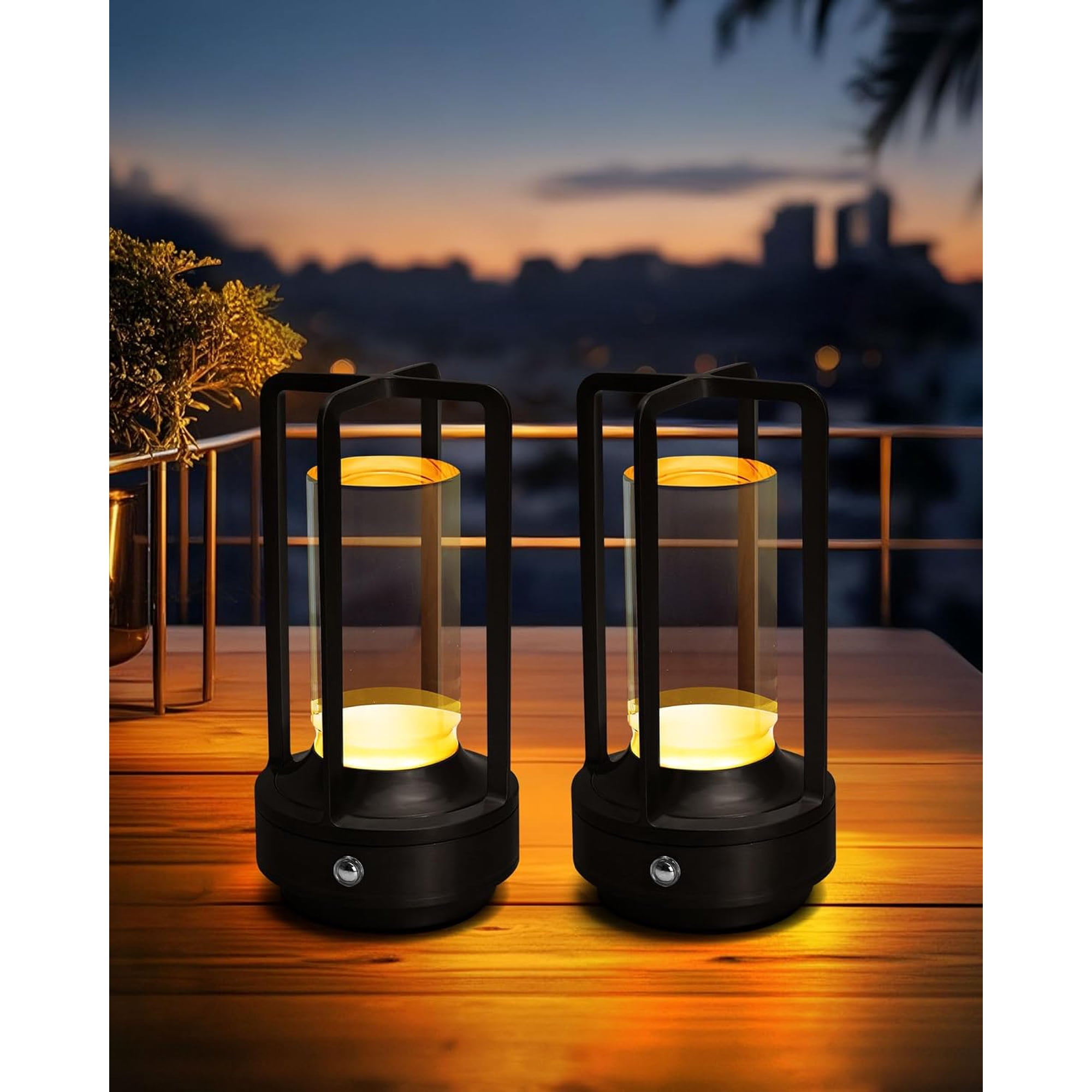 Click here for Unbranded Set Of 2 Cordless Table Lamps  Led Recha... prices