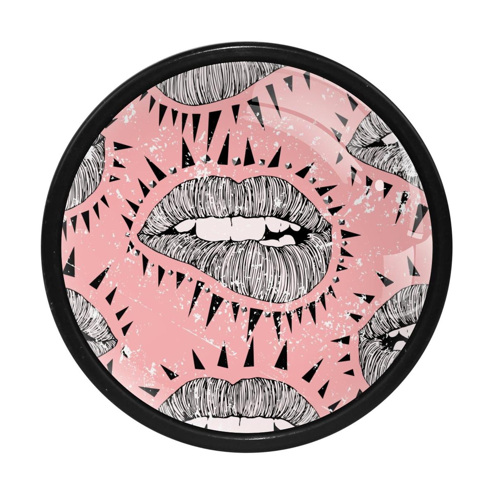 4 Pcs Punk Lips with Spikes Knobs for Kitchen Cabinet Cupboard Dresser ...