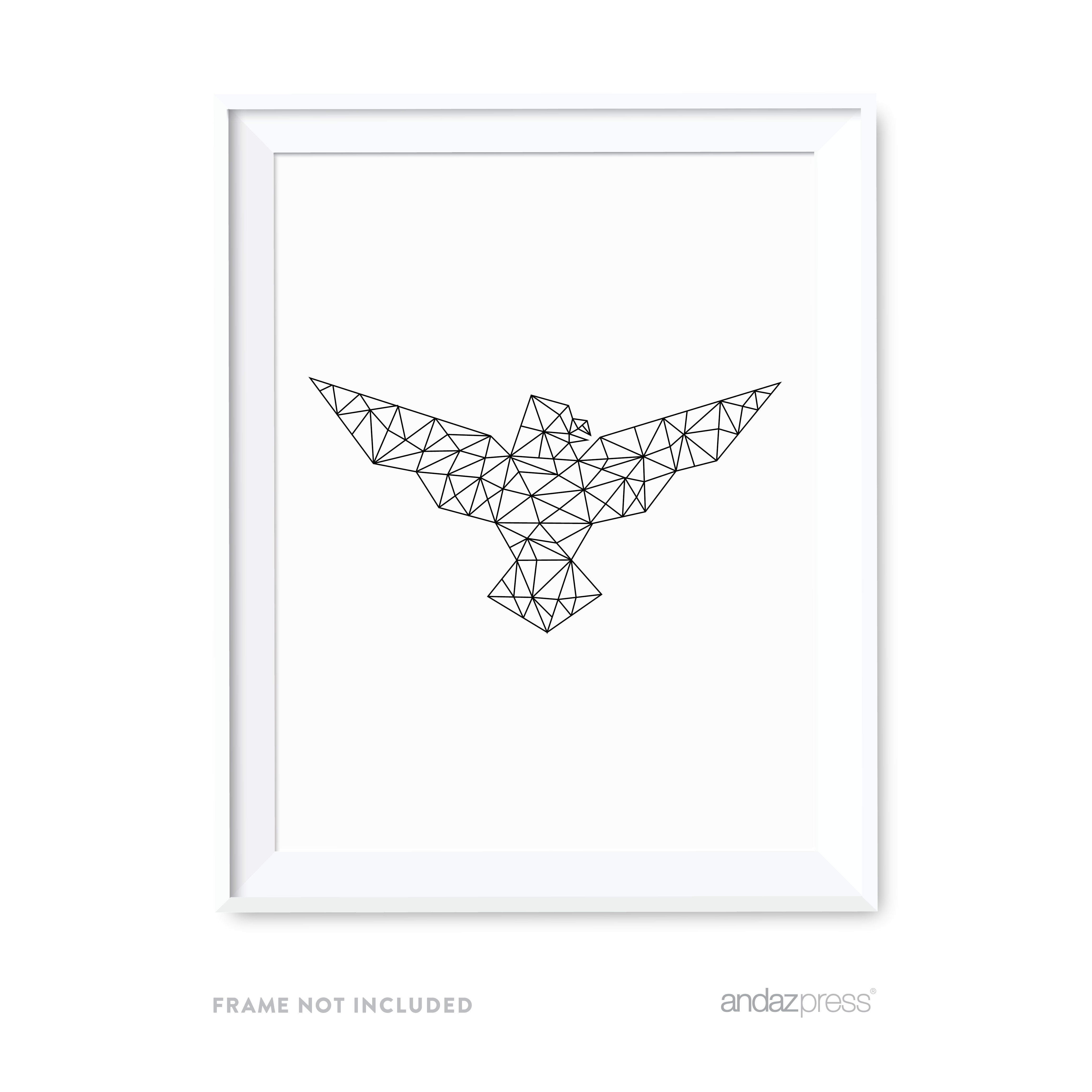 Eagle Geometric Animal Origami Wall Art Black White Minimalist Print ...
