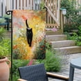 Black Cat Garden Flag 28x40 Inch Colorful Floral Garden Impressionist ...