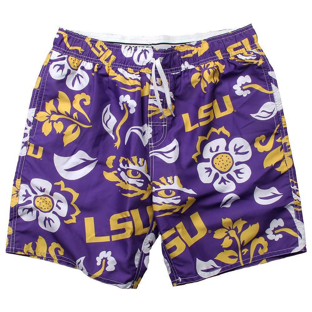 Wes and Willy - Men's LSU Tigers Louisiana State Swim Trunks Floral ...
