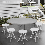 Magshion 5.5FT Round Folding Table, Heavy Duty Plastic Portable Round ...
