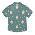 BZSMCE Short-Sleeve Button-Down Shirt Summer Teal Baseball Stars ...