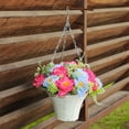 Artificial Flower in Basket Fake Plant in Plastic Basket for Outdoor ...