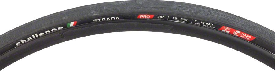 Challenge Strada Pro Tire: Handmade Clincher, 700x25, 300tpi, Black ...