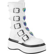 Women's Demonia Slacker 220 Platform Lace Up Mid Calf Boot - Walmart.com