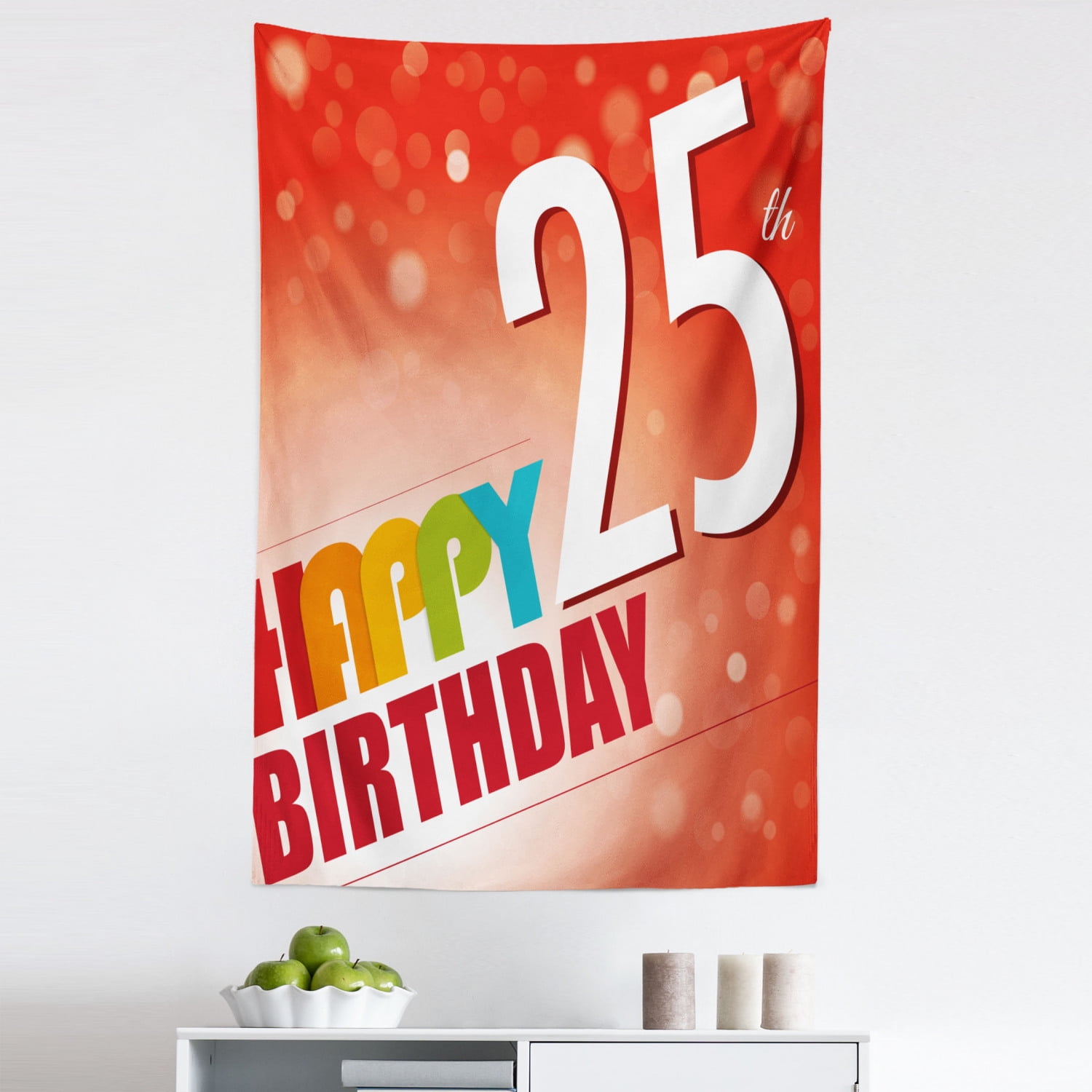 25th Birthday Tapestry, Abstract Modern Background with Colorful ...