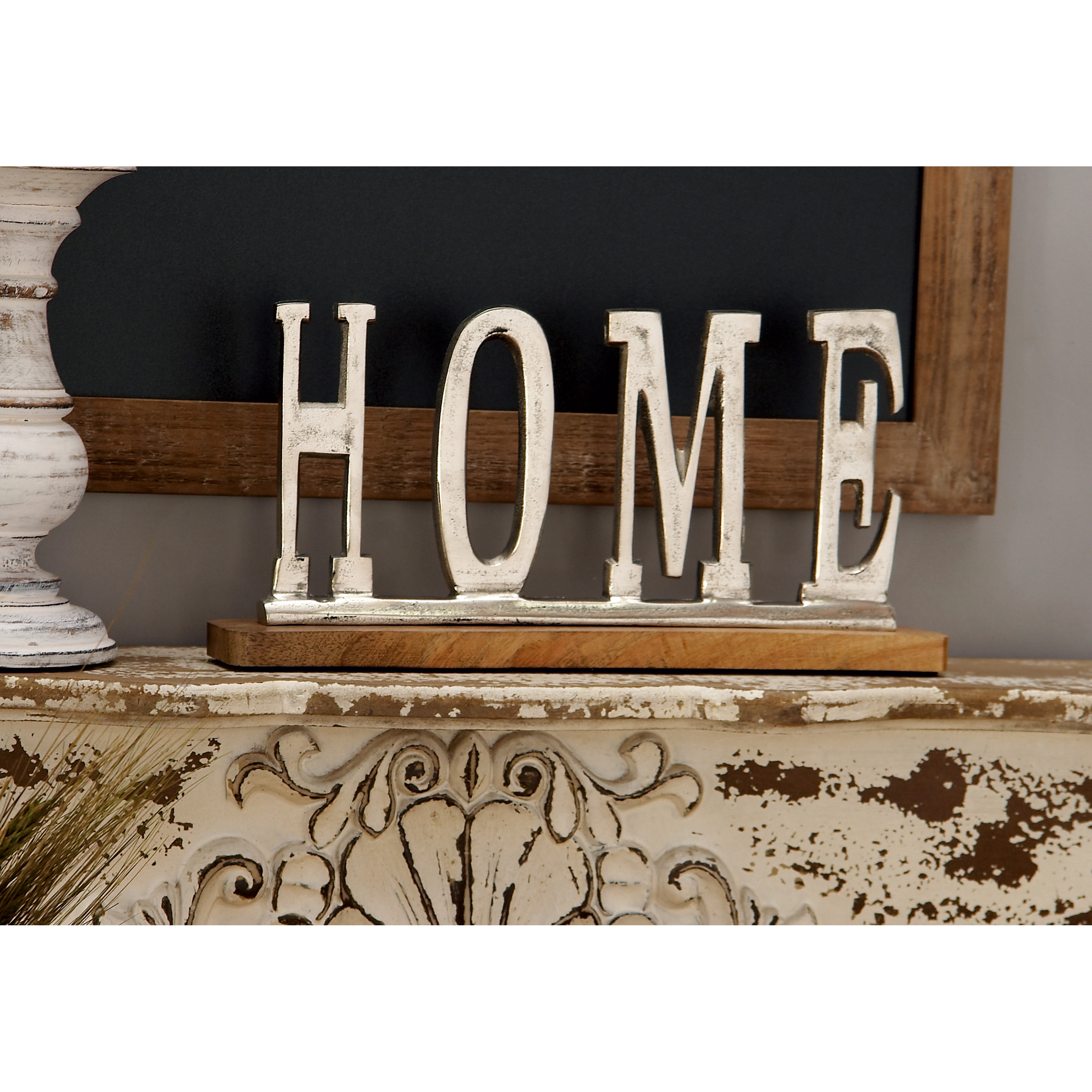 DecMode Home Aluminum Decorative Sign with Wood Base, 1-Piece - Walmart.com