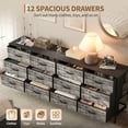 70 Inch Long Dresser & TV Stand with Charging Station - 12 Fabric ...