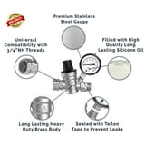 Morvat Lead-Free Nickel Plated Brass & Oil Gauge RV Water Pressure ...