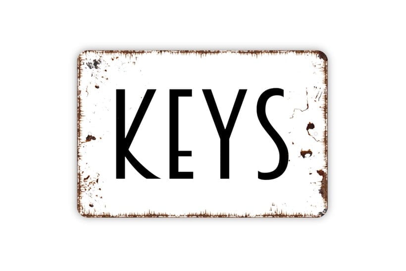Letrero de metal con diseño de llaves, estilo rústico, contemporáneo ...