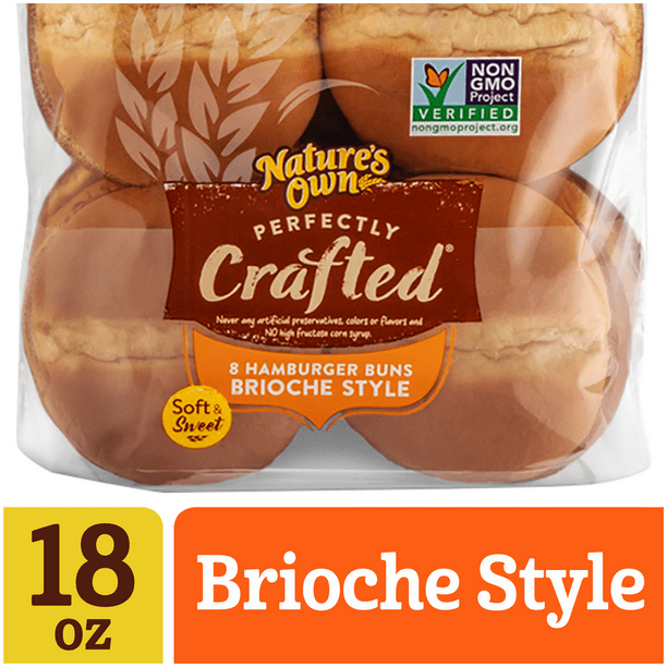 Nature's Own Perfectly Crafted Brioche Style Hamburger Buns, 8 Count ... Nature's Own Perfectly Crafted Brioche Style Hamburger Buns, 8 Count ...
