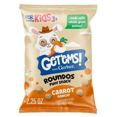 (6 pack) Get'ems from Gerber Carrot Ranch Roundos Puffs Snacks, Kids ...