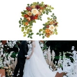 jicheng 1 Pair Wedding Arch Flowers Door Wreaths Yarn Drapes Artificial ...