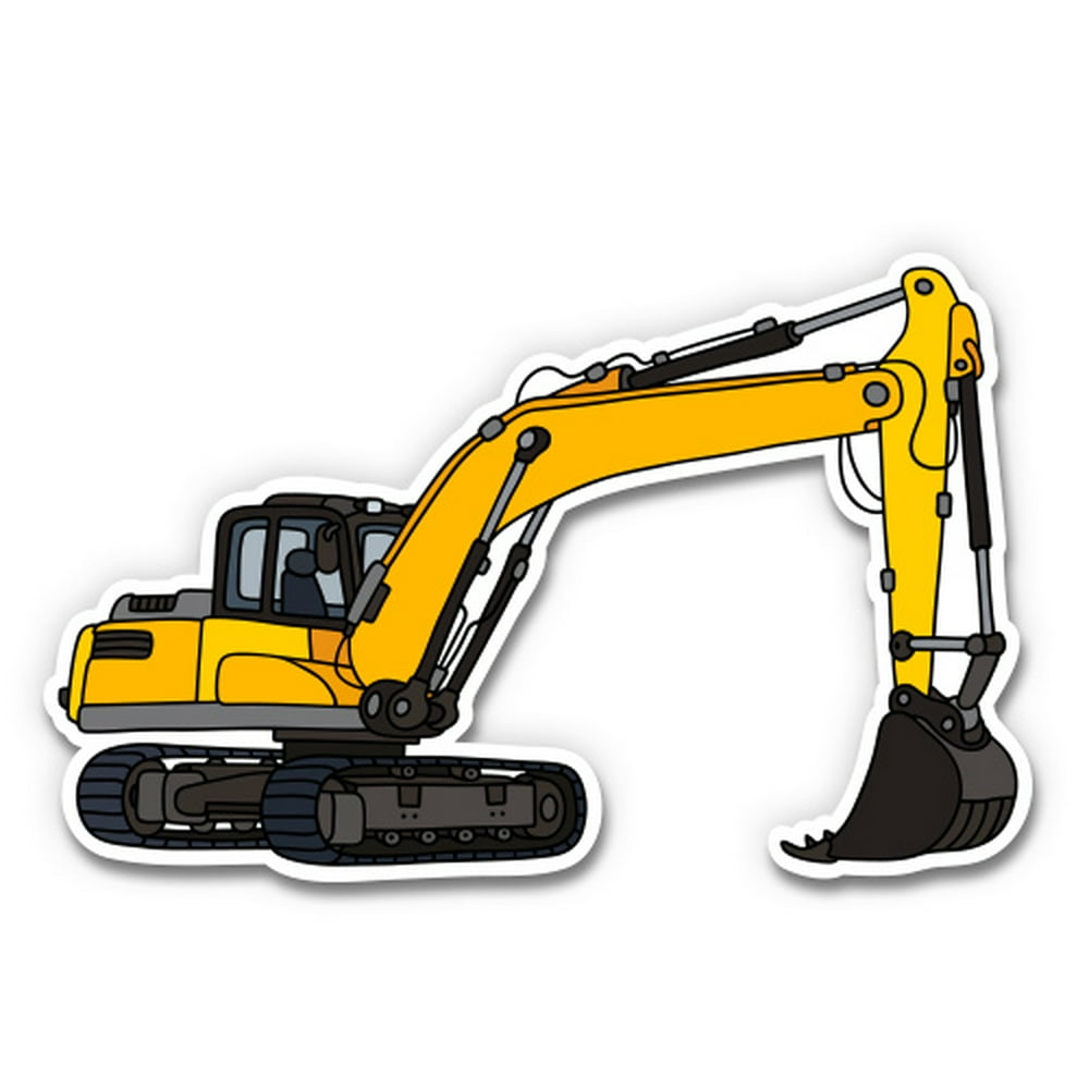 Excavator - 12" Vinyl Sticker Waterproof Decal - Walmart.com - Walmart.com
