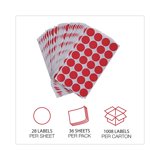 Universal Self-Adhesive Removable Color-Coding Labels, 3/4" dia, Red ...