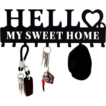 Wide Black Metal Wall Key Holder with Screw Wall Decal | Walmart Canada