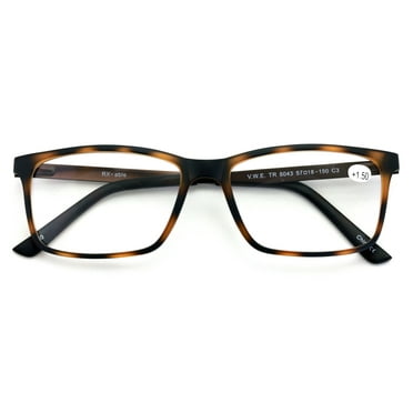 Men Premium Rectangle Metal with Plastic Temple Extra Large Reader ...