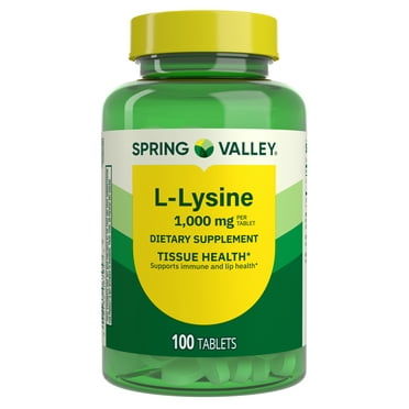 Spring Valley L-Lysine Dietary Supplement Tablets for Tissue Health ...