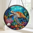 Colorful Sea Turtle Stained Glass Suncatcher – Window Hanging for Ocean ...