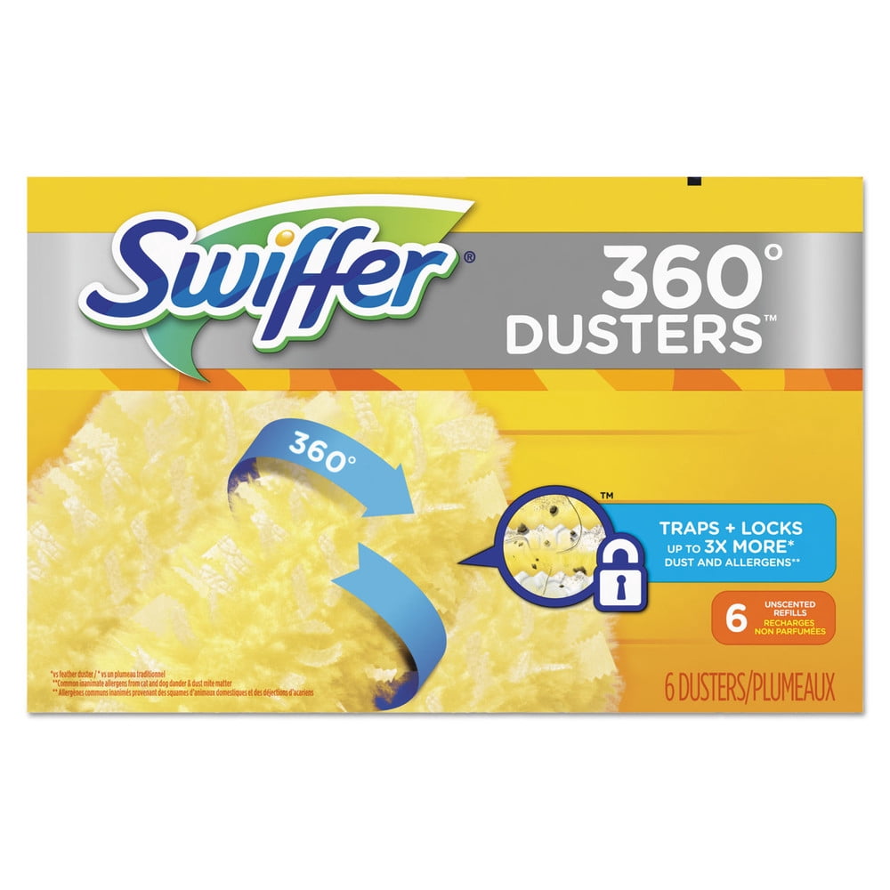 Swiffer 21620 360 Dusters Refill, Dust Lock Fiber, Yellow (6/Box, 4 Box ...