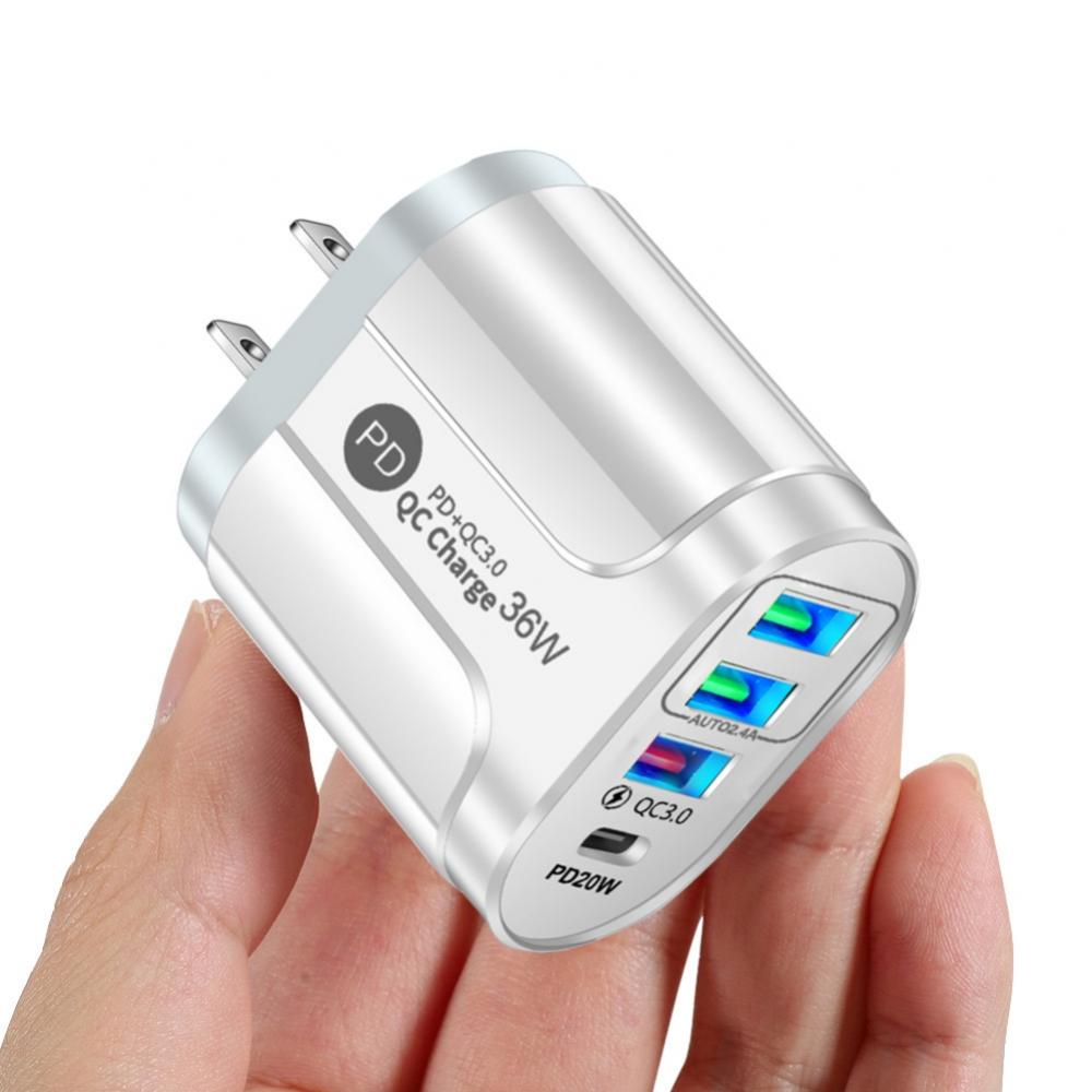 36W USB C Charger, 4 Ports USB Charging Station Multiport Laptop Power ...