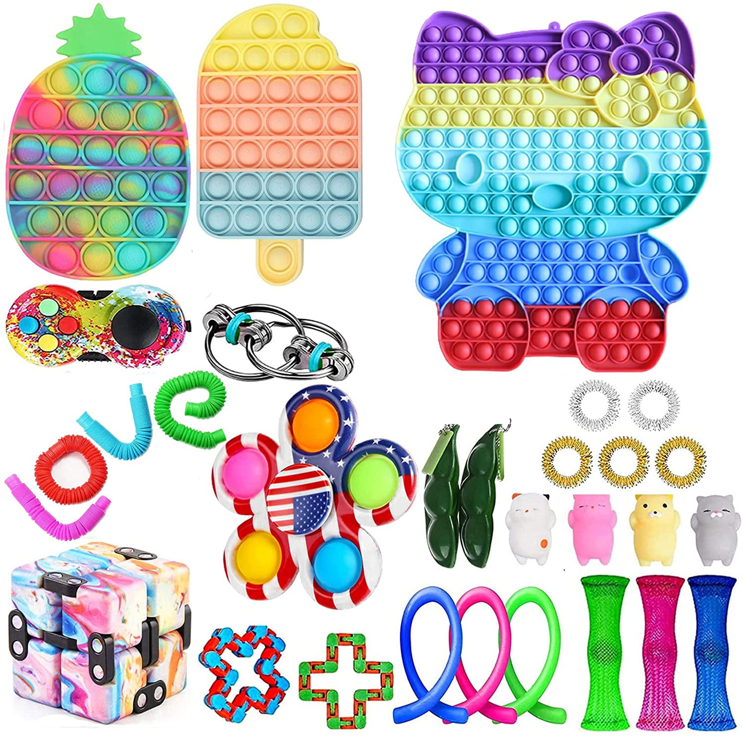 TIK Tok Fidget Packs Anti-Anxiety Tools, Sensory Big Size Pop-On-It ...