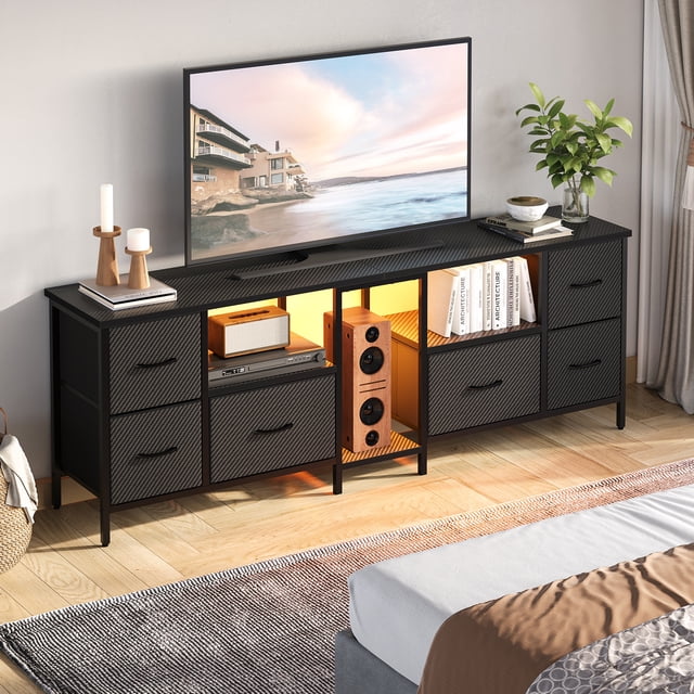 Bestier Meuble Télé de 63 Pouces avec Rangement, Centre de ...