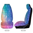 Colorful Fish Scale Pattern Set of 2Pcs Car Seat Covers Easy Clean ...
