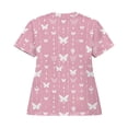 Binienty Butterfly Pattern Design Medical Scrub Tops for Women ...
