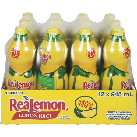 Realemon 100% Lemon Juice, 945ml Bottles Pack of 12 - Walmart.ca